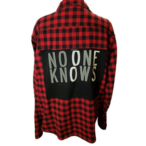 core life | Shirts | Red Black 9s Check Flannel Upcycled Patches | Poshmark